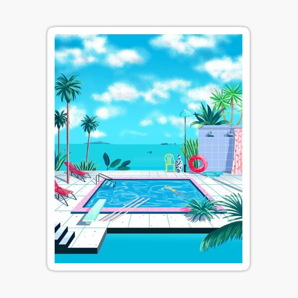 "swimming pool" Sticker for Sale by rafaxale | Redbubble