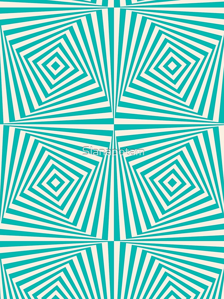 "Opt Art pattern 02, turquoise green and cream" T-shirt by Slanapotam ...