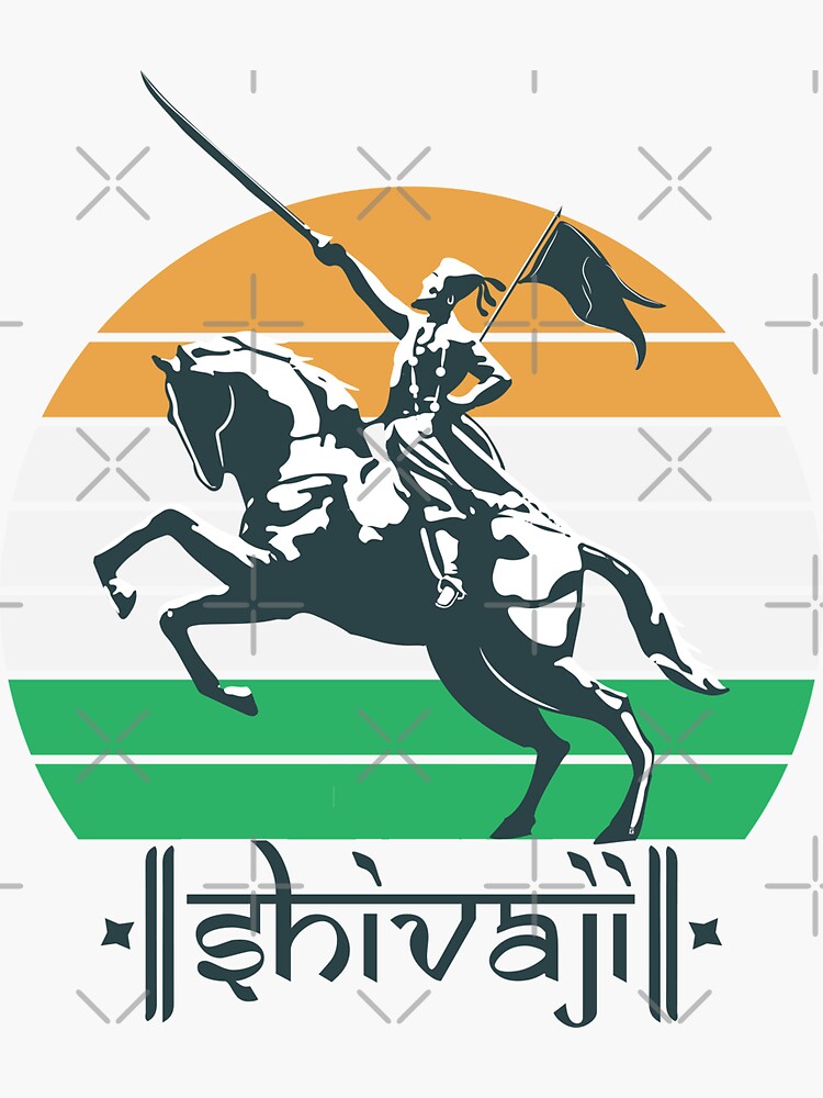 "Shivaji Maharaj Statue Indian India Flag Marathi King" Sticker for ...