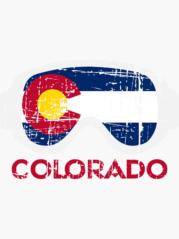 "Vintage Colorado Flag Skiing Fan Ski Mask Skier Gift Pullover" Sticker ...