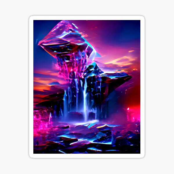 "The Crystal fall - Cool and Unique Art Design" Sticker for Sale by Art ...