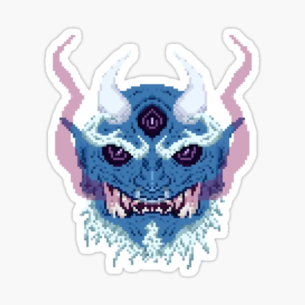 "Blue Oni" Sticker by JeremyChaosShop | Redbubble