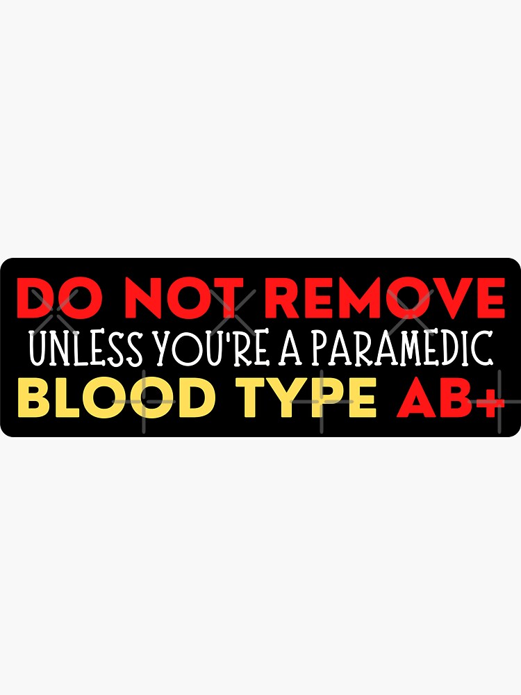 "Helmet Sticker Blood Type AB+" Sticker for Sale by dome5150 | Redbubble