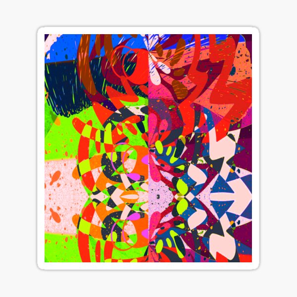 " Colorful Decorative Summer Pattern Red Abstract Art" Sticker for Sale ...