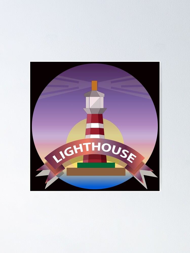 "Lighthouse Sign and Illustration" Poster for Sale by karyalangit ...