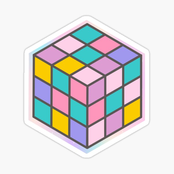 Cube Bix Rainbow W Sticker For Sale By Vaccine1900 Redbubble