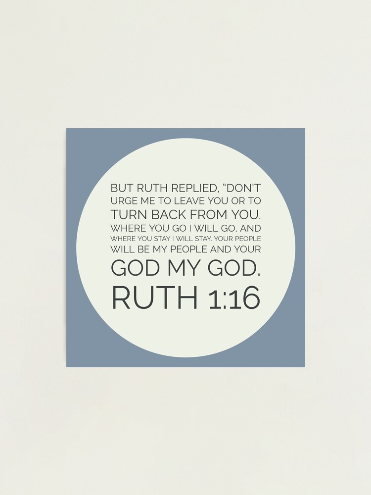 Ruth Bible Quotes Ruth 1 16 Minimalist Square Bible Verse 1v16" Poster