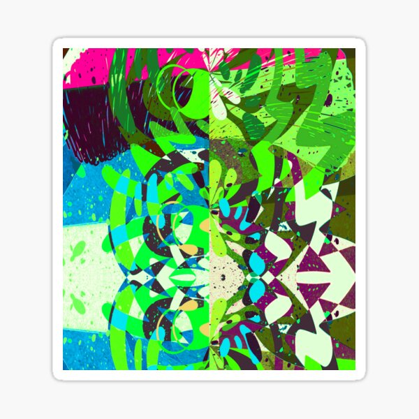 "Colorful Decorative Summer Pattern Green Abstract Art" Sticker for ...