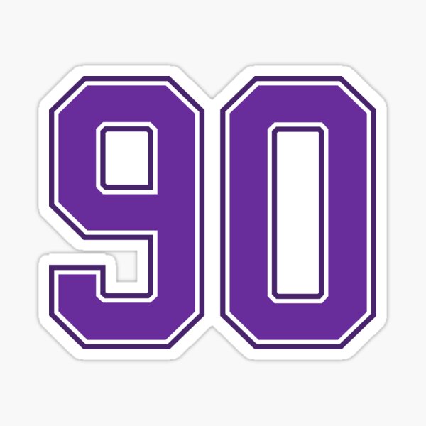 "Purple Number 90 lucky sports jersey ninety" Sticker for Sale by ...