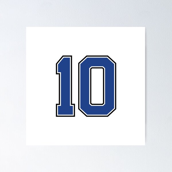 "Blue Number 10 lucky sports jersey ten" Poster for Sale by HeavyStyle ...