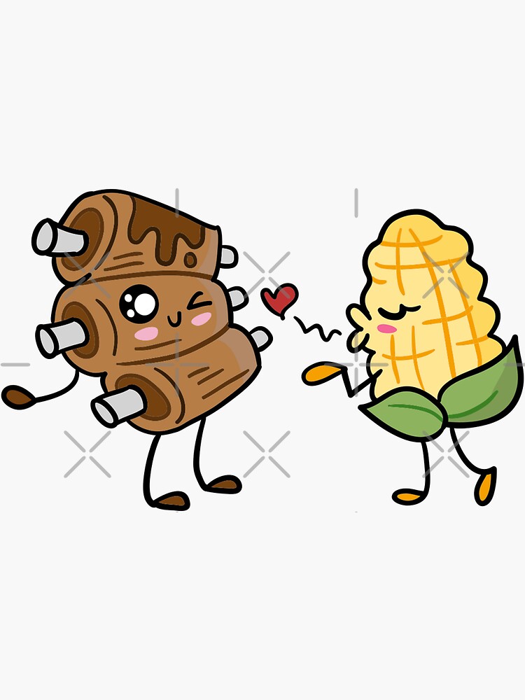 "Corn ribs love" Sticker for Sale by whiteblack2 | Redbubble