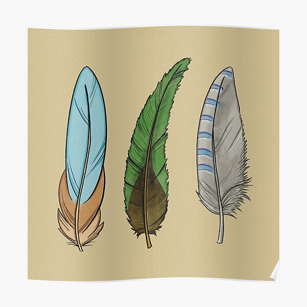 "Three feathers" Poster for Sale by MuteEcho | Redbubble