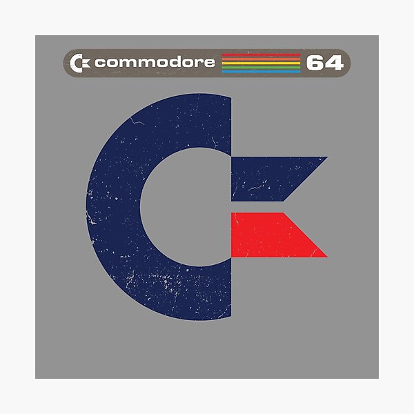 "8-bit computer retro vintage look C64 with logo" Photographic Print ...