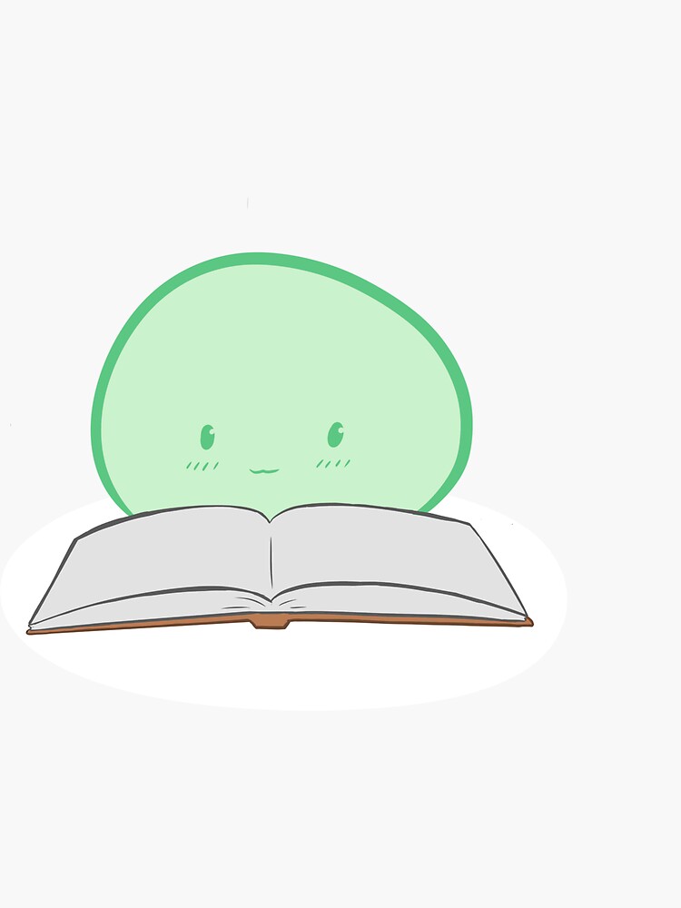 "Cute Blob Reading Sticker" Sticker for Sale by Y-F-G | Redbubble
