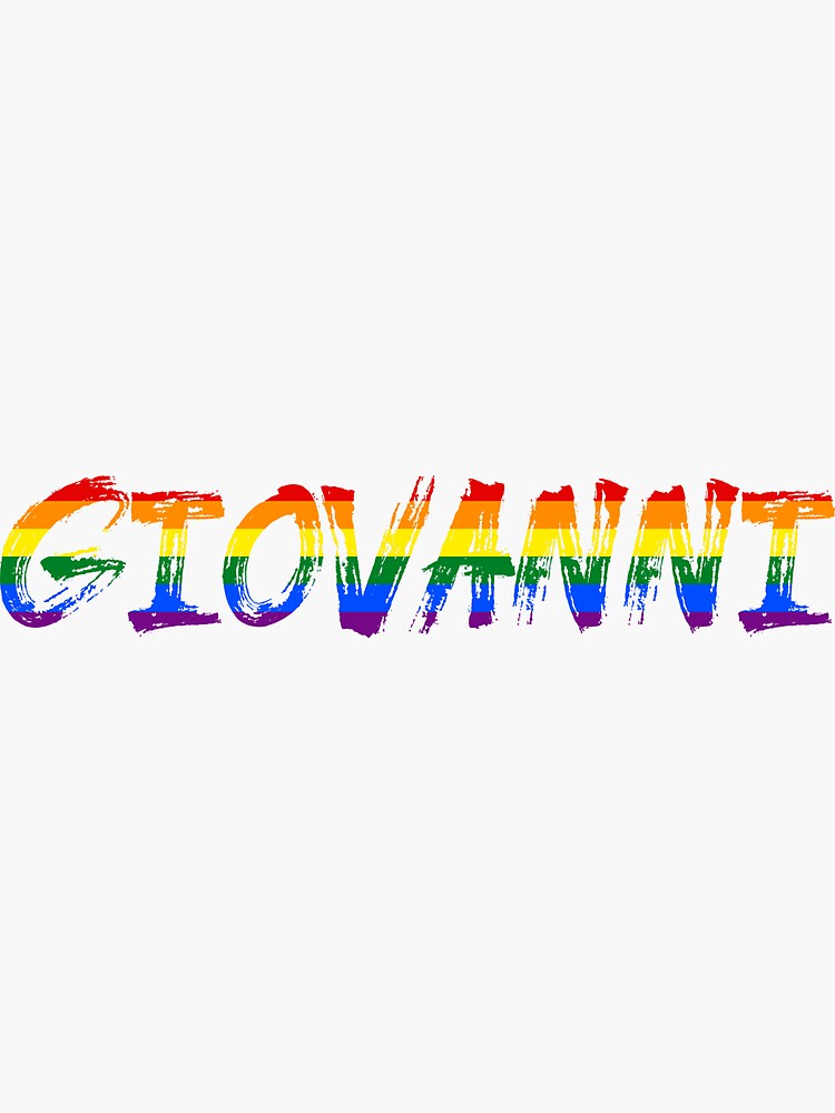 "Men rainbow name gay Giovanni" Sticker for Sale by LoveIsColorful ...