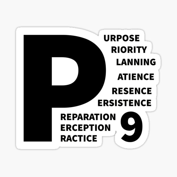 "9Ps | Inspirational and motivational quotes" Sticker by A-S-B | Redbubble