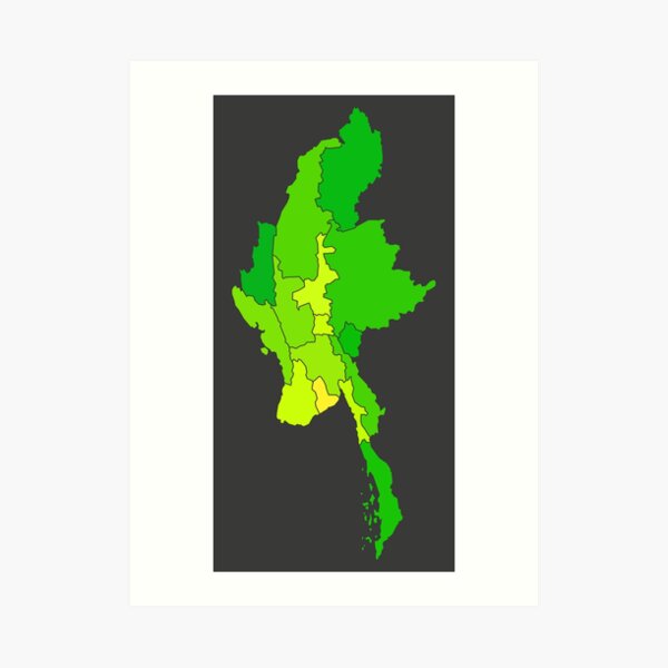 "Myanmar population heat map as color density illustration" Art Print ...
