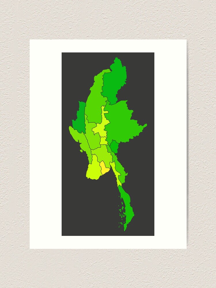 "Myanmar population heat map as color density illustration" Art Print ...