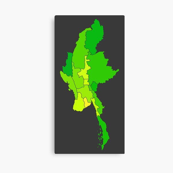 "Myanmar population heat map as color density illustration" Canvas ...