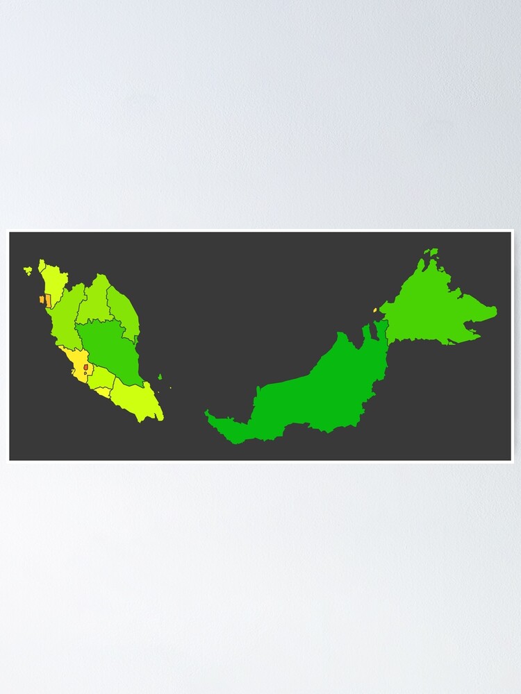 "Malaysia population heat map as color density illustration" Poster for ...