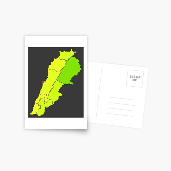 "Lebanon population heat map as color density illustration" Postcard by ...