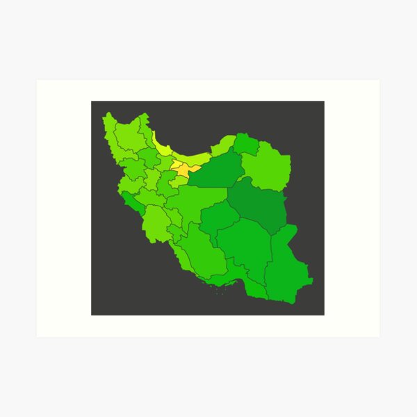"Iran population heat map as color density illustration" Art Print for ...