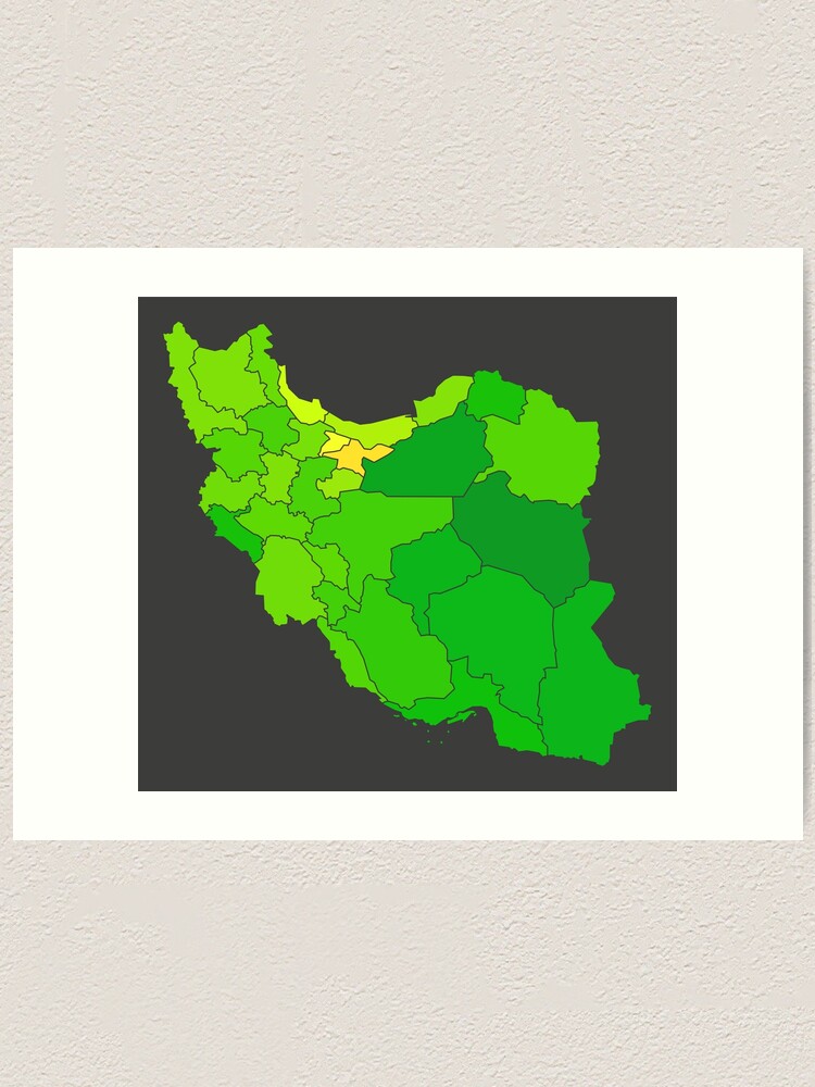 "Iran population heat map as color density illustration" Art Print for ...