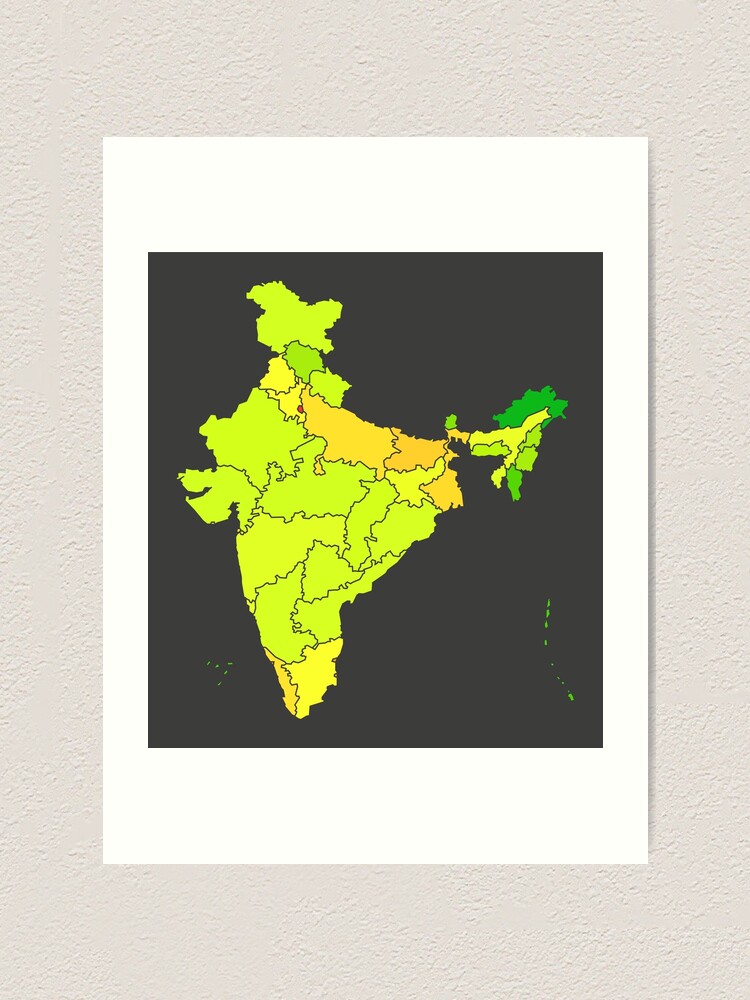 "India population heat map as color density illustration" Art Print by ...