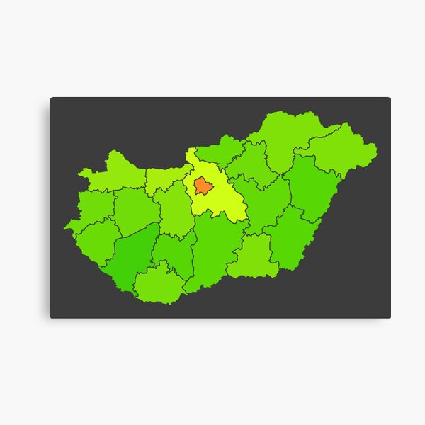 "Hungary population heat map as color density illustration" Canvas ...