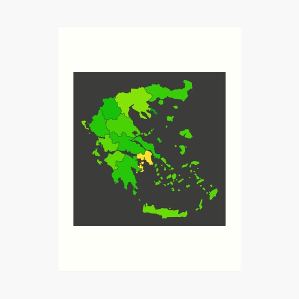 "Greece population heat map as color density illustration" Art Print by ...