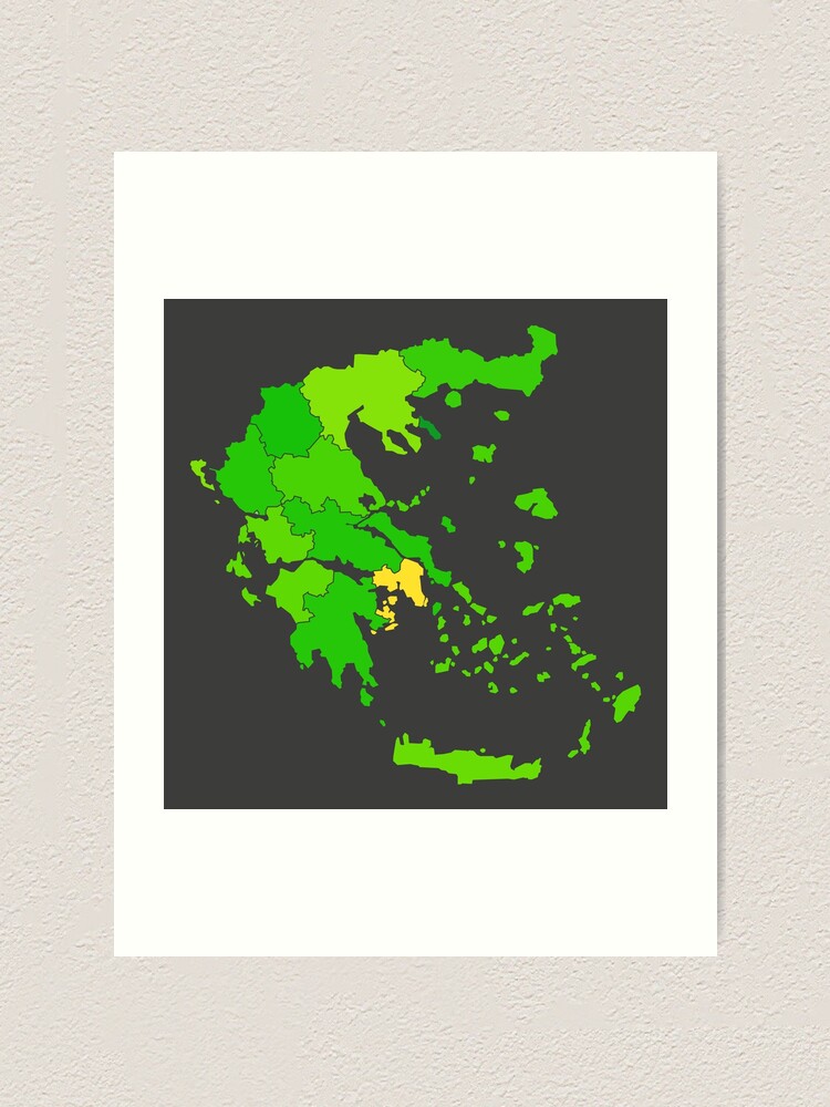 "Greece population heat map as color density illustration" Art Print by ...