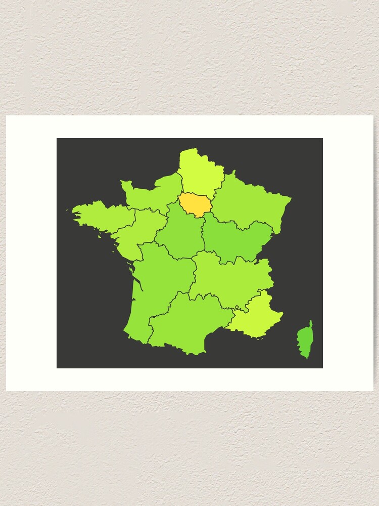 "France population heat map as color density illustration" Art Print ...