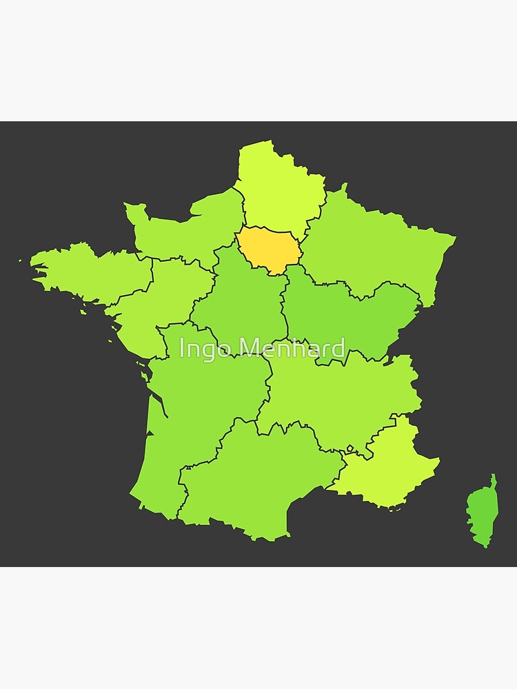 "France population heat map as color density illustration" Art Print ...
