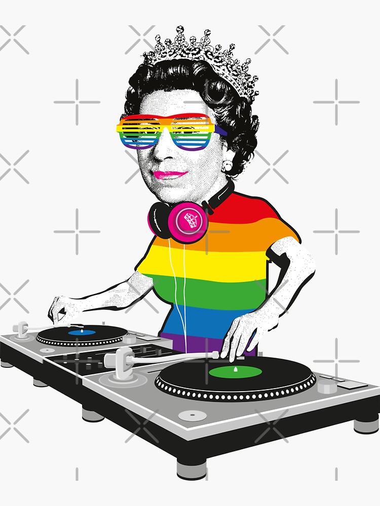 "Pride Queen, DJ Queen in the mix " Sticker for Sale by visuallanguages ...