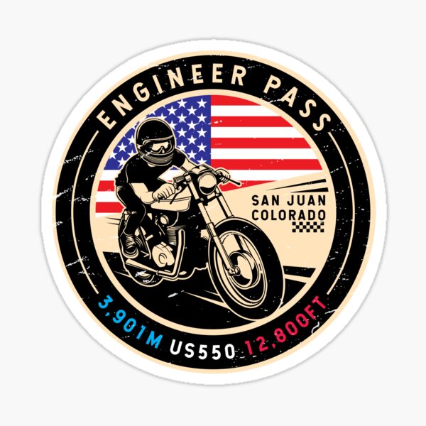"Engineer Pass | Colorado | Motorcycle" Sticker for Sale by ...