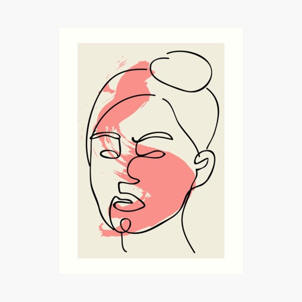 "Single Line Figure Drawing Art Print, Minimalist Line Art, Woman Line ...