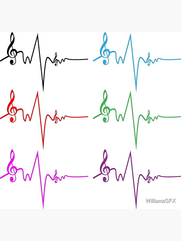 "Music Pulse Heartbeat x6 Sticker Pack with 2 Tones design" Poster for ...