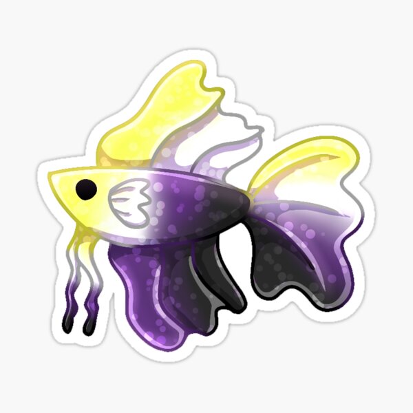 "Nonbinary Pride Betta" Sticker for Sale by sagxshi | Redbubble