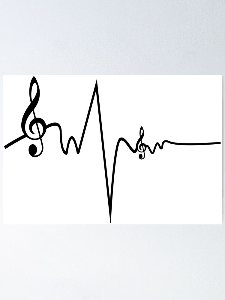"Music Pulse Heartbeat with 2 Tones design" Poster for Sale by ...