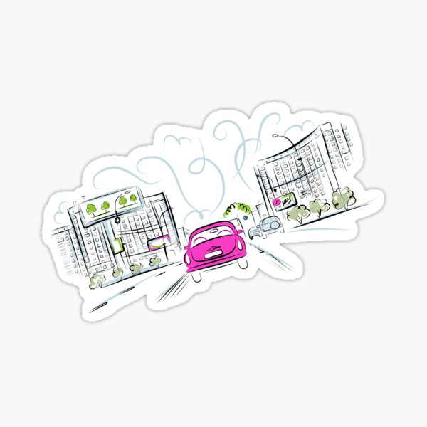 "Hello my beautiful city" Sticker for Sale by Liaw-Designs | Redbubble