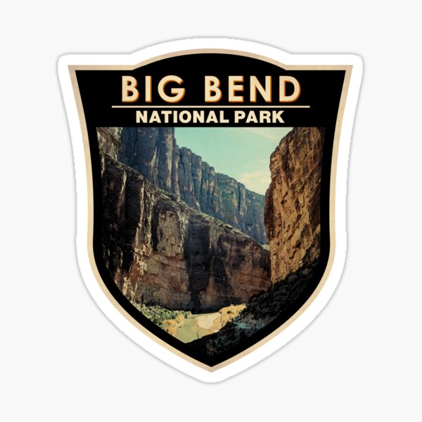 "Big Bend National Park Texas Watercolor Badge" Sticker for Sale by ...