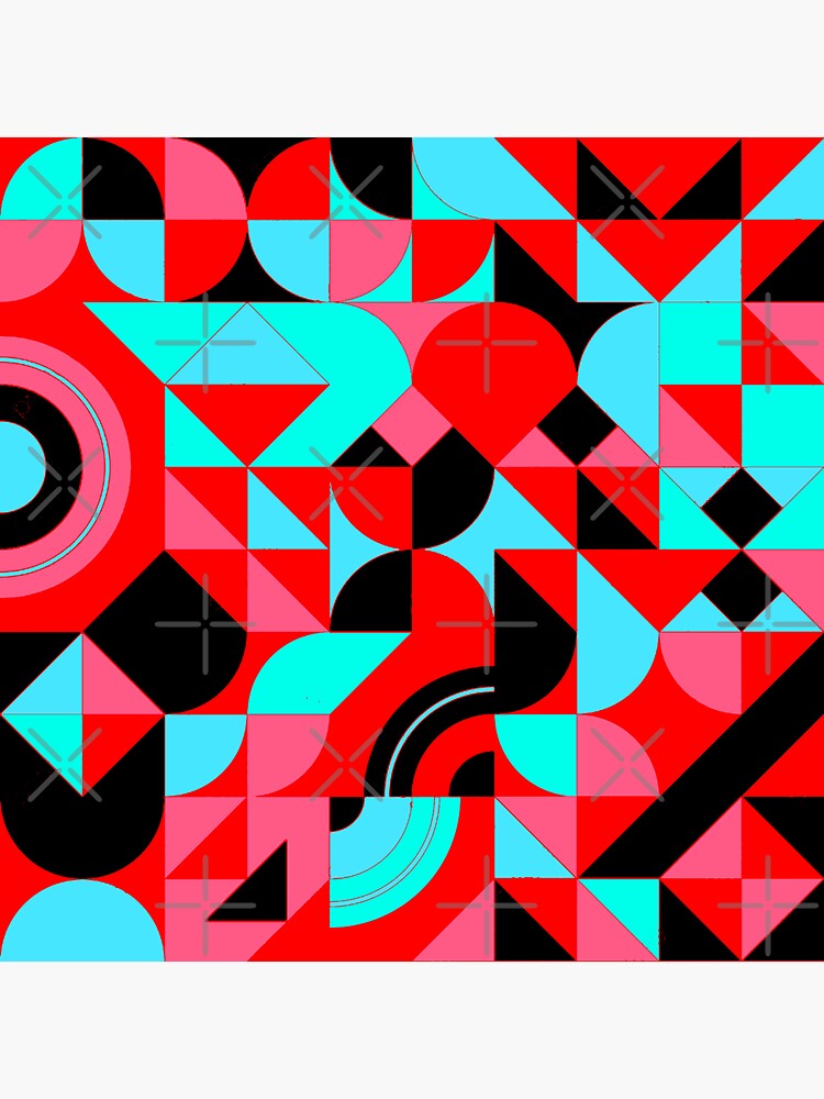"geometric colorful patterns conceptual Art - Abstract Neo Geo graphic ...
