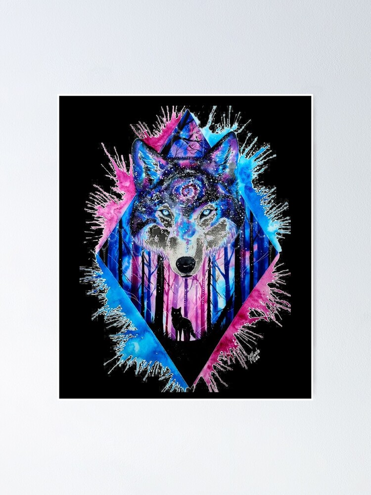 "black and blue wolf illustration, Wolf Avatar, splash, animals ...