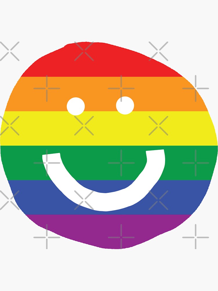 "Pride Rainbow Smiley Face" Sticker for Sale by ellenhenry | Redbubble