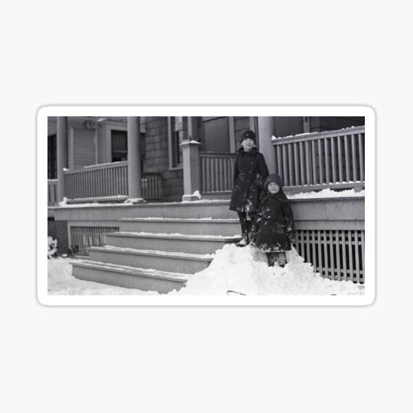 "Vintage Children in Winter" Sticker for Sale by BGPickers | Redbubble