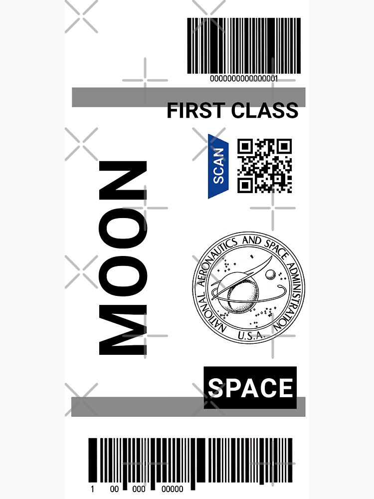 "Moon space ticket vintage" Sticker for Sale by jackiehere | Redbubble