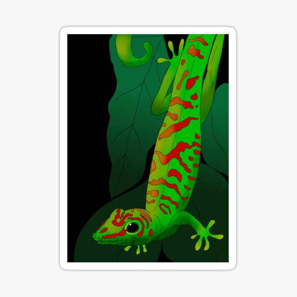 "Giant Day Gecko, cute green gecko" Sticker for Sale by ChrysalidShop ...