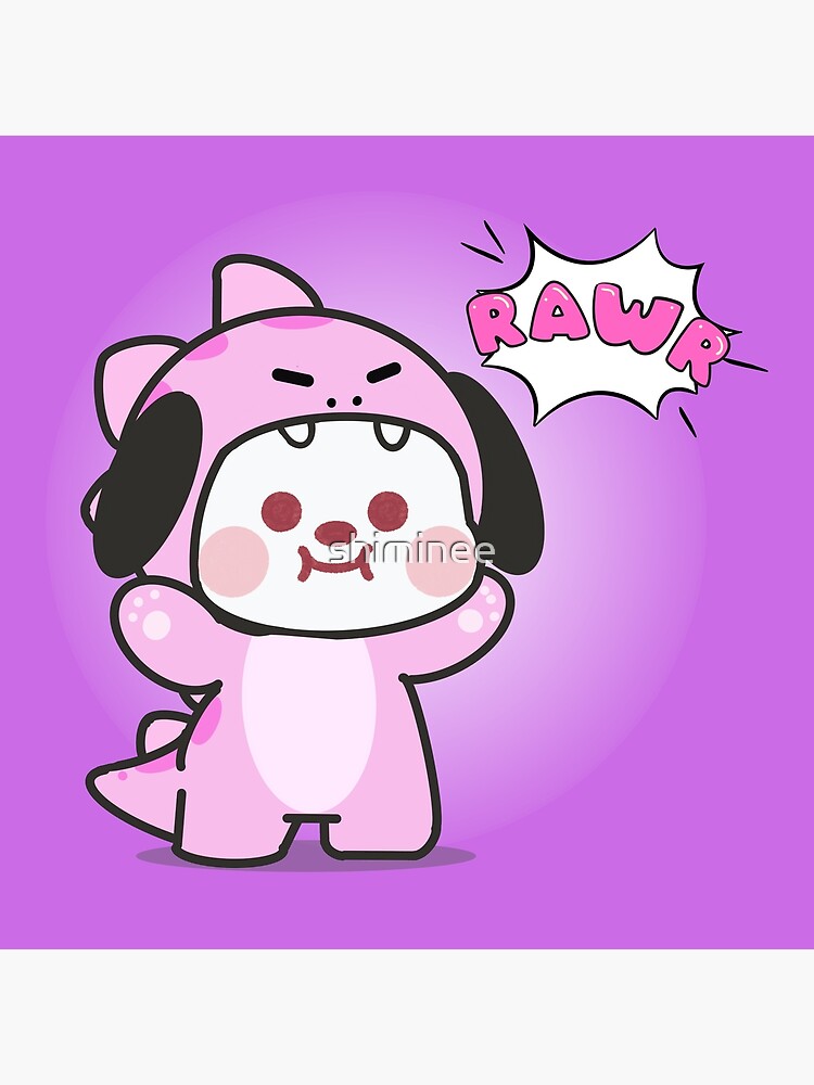 "BTS BT21 Chimmy Cute Dinosaur Pinky Purple" Poster for Sale by ...