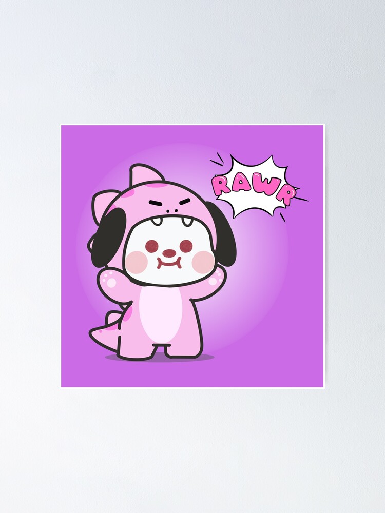 "BTS BT21 Chimmy Cute Dinosaur Pinky Purple" Poster for Sale by ...