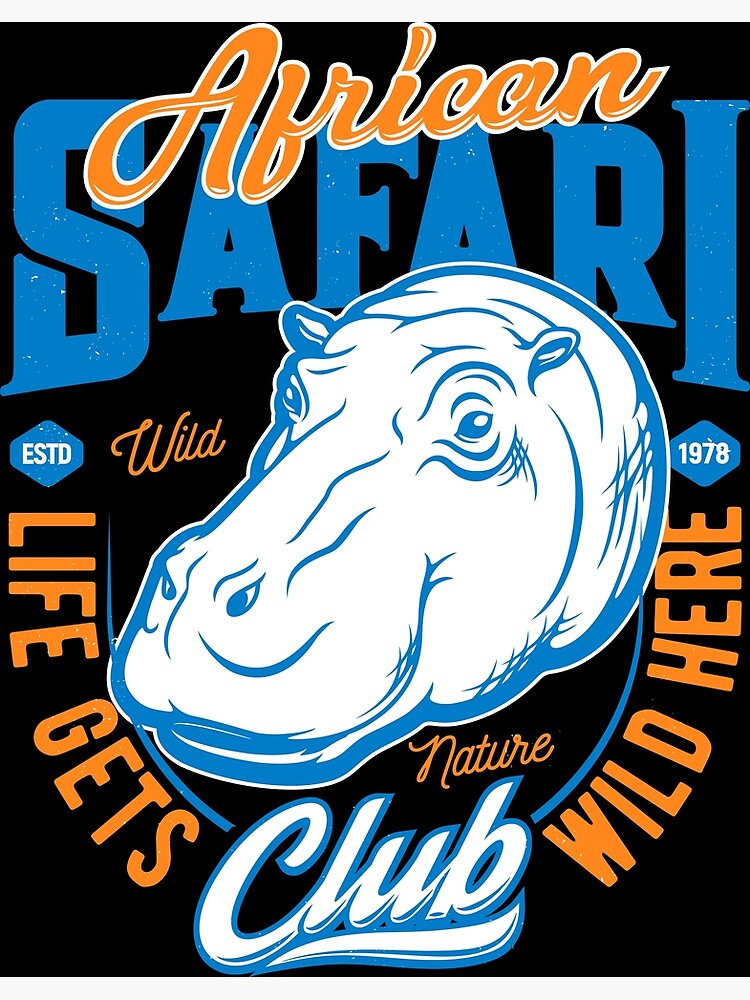 "African Safari - Design with African Safari and a Hippo" Art Print for ...